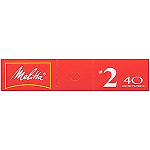 Melitta 2 Cone Coffee Filters, White, 40 Total Filters Count - Packaging May Vary