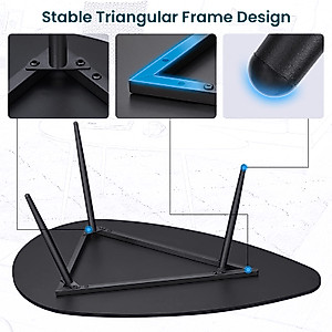 SAYGOER Black Small Coffee Table Modern Oval Coffee Tables Retro Center Table for Small Space Mid Century Coffee Table Rustic Accent Table for Living Room Home Office, Easy Assembly