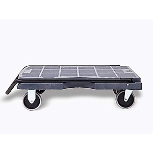Plastic Platform Folding Cart, 400 lb. Cap, 31"x20" Platform, Versatile and Heavy Duty Rolling Dolly Cart with Wheels, 8.5" Platform Height, Pake Handling Tools