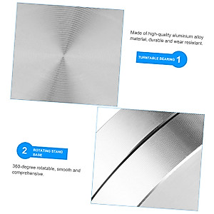 GRIRIW 2pcs Turntable Base Hardware 3 Inch Table Tray Lazy Susan Cake Stand Rotating Cake Dining Table Smooth Swivel Plate Dessert Butter Wheel Glass to Rotate Tableware Aluminum Alloy