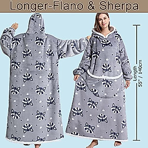 Très Chic Mailanda Wearable Blanket Hoodie for Women Oversized Cozy Blanket Sweatshirt with Sleeves and Giant Pockets for Adult Men