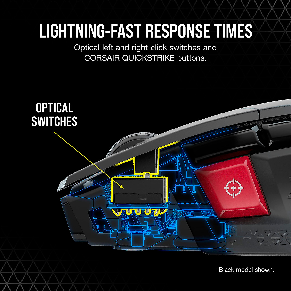 Corsair M65 RGB Ultra Wireless Tunable FPS Gaming Mouse - Sub-1ms Slipstream Wireless Technology, 26,000 DPI Optical Sensor, Up to 120 Hours of Battery Life, 8 Programmable Buttons - White
