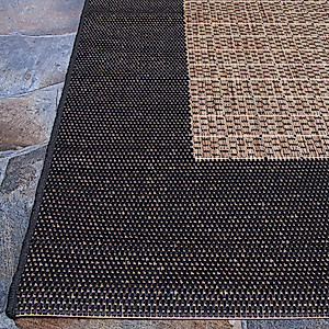 Couristan Recife Checkered Field Indoor/Outdoor Area Rug, 3'9" x 5'5", Cocoa-Black