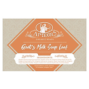 Organic Goat's Milk Soap Loaf - Cut Into 8 to 10 Soap Bars - Natural Ingredients - Hypoallergenic - 2 Pound Block