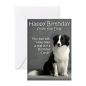 CafePress Border Collie Birthday Card Folded Greeting Card Glossy
