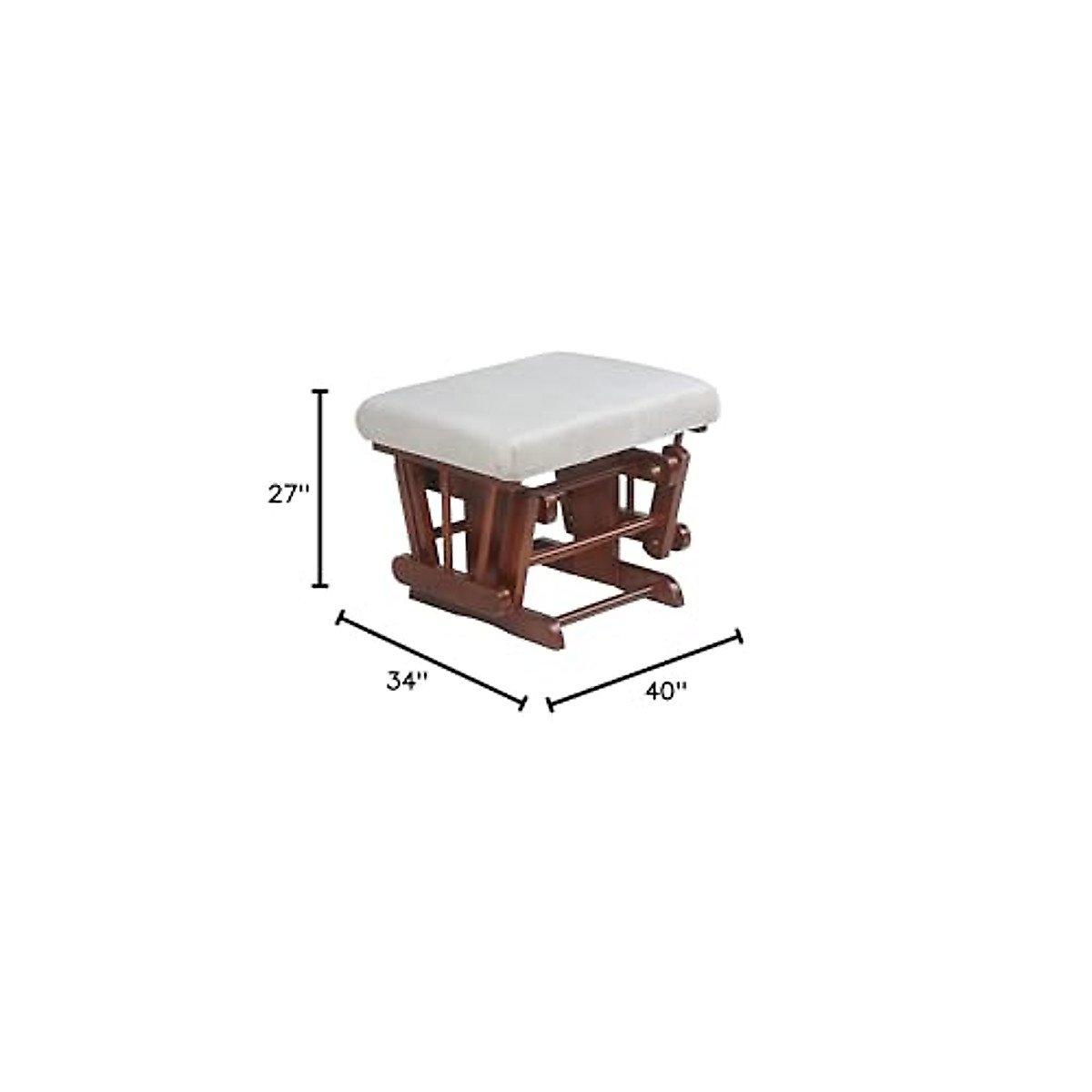 AFG Furniture Alice Glider Chair & Ottoman with Pillow, Espresso (Model: AlicePillow)