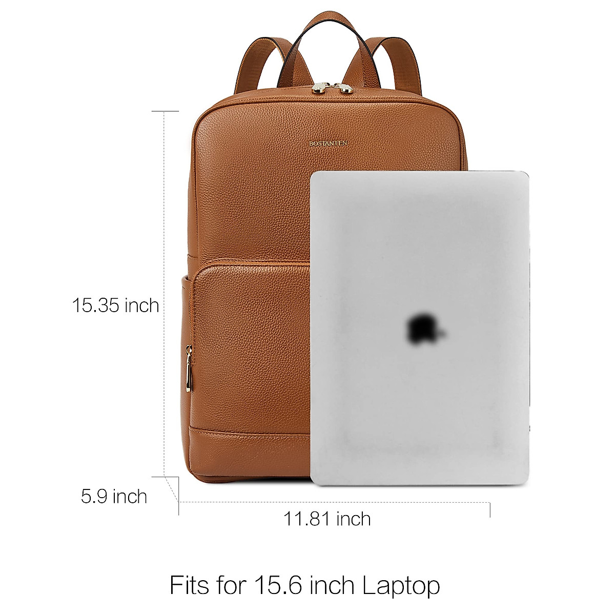 BOSTANTEN Womens Leather Wallets RFID Blocking Large Capacity＆Leather 15.6 inch Laptop Backpack Computer Bag