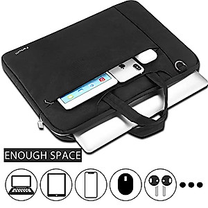 Ferkurn Laptop Bag 17 17.3 inch Women Men Computer Sleeve Case with Shoulder Strap for HP Envy Pavilion/Dell Inspiron/Thinkpad/ASUS TUF Vivobook/MSI/MacBook/Acer,Waterproof Briefcase with Handle,Black