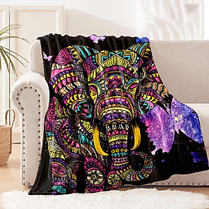 Vencede Elephant Blanket Adult Elephant Throw Blankets for Women Elephant Gifts for Women Girls Baby Kids Soft Elephant Blankets Fuzzy Elephant Blanket Used for Sofa, Couch Chair, Bed（50"x60"）