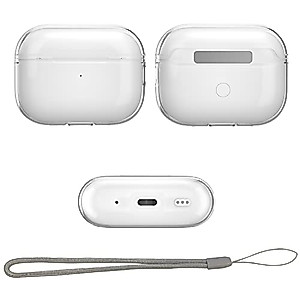 FUNLINK Crystal Clear for Airpods Pro 2nd Generation Case 2022, Soft TPU AirPod Pro 2 Case [Anti-Yellowing] Transparent Protective Shockproof Cover with Lanyard for New AirPods Pro Charging Case
