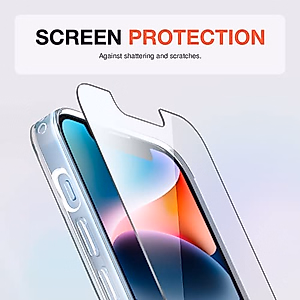 FlexGear Case for iPhone 14 Plus with 2X Tempered Glass Screen Protectors + 2X Camera Lens Protectors [Full Protection] - Crystal Clear