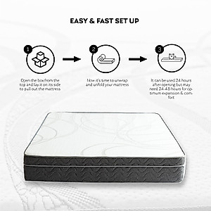 TMEOSK 10 Inch Gel Memory Foam Mattress with Individual Pocket Spring Mattress, Cooling Gel Infused, Flex Support for Bedroom Pressure Relief, Balance Support - Medium Comfortable (Queen)