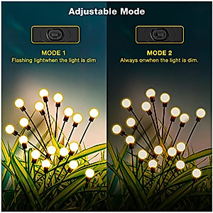 KNHUOS 8LED Solar Garden Lights, New Upgraded Solar Swaying Light, Sway by Wind, Solar Firefly Lights Outdoor Waterproof Landscape Decoration Lights, Yard, Pathway, Parties, Warm White(8 Pack)