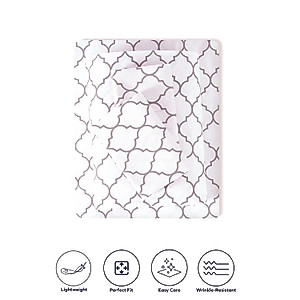 VISI-ONE BLC Full Quatrefoil Sheet Set, Super Soft Brushed Microfiber 1800 Thread Count Bedding, Extra Soft Cooling Bed Sheet, Deep Pocket up to 15-inch Mattress, Wrinkle, Fade, Shrink Resistant