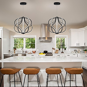 With Light Forward Modern LED Chandelier，Black Adjustable Hanging Chandelier ，Easy to Install, Suitable for Foyer, Dining Room, Living Room, Bedroom(Black, 10 Light-MAX)