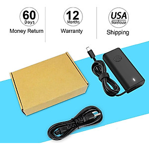 65W AC Adapter Charger for Dell Laptop Charger USB C: Dell Latitude 5520 5530 5540 7420 Chromebook XPS Inspiron 14 16 7620 Dell Power Cord Type C
