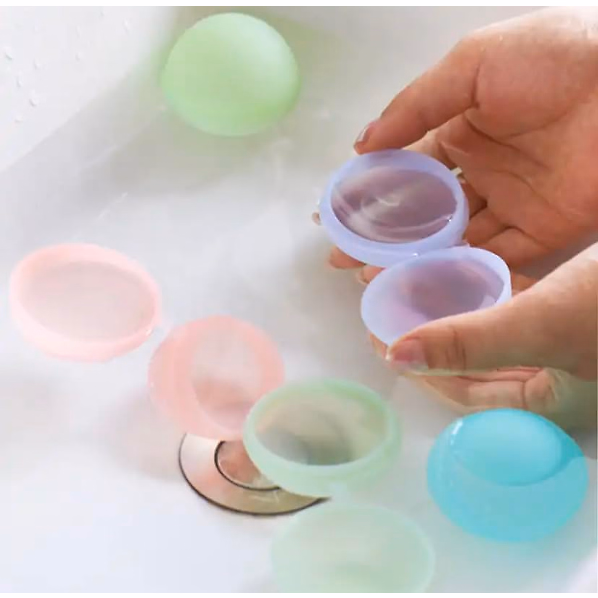 12-Pack Multicolor KODA Reusable Water Balloons: Refillable Summer Water Toys Quick Fill Self-Sealing Soft Silicone Ballons for Water Fights & Bunch of Balloon Water Games Outside for Kids Ages 3-12!