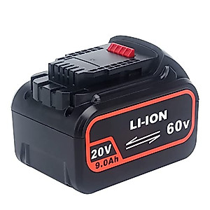 Biswaye 9.0Ah Battery DCB609 Replacement for DEWALT 20V/60V 120V MAX XR Lithium-Ion Battery DCB606 DCB609 DCB612 DCB203 DCB204 DCB207 DCB206 DCB201