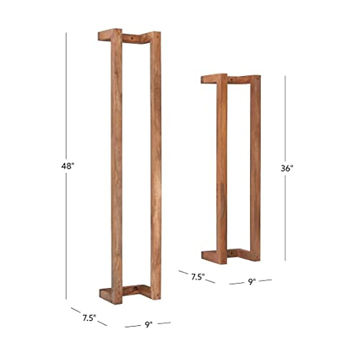 Linon Twombly Wooden Wall Mount Towel Rack (Set of 2) White