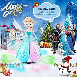 Ice Princess Toys for Girls,Dancing Princess Interactive Spin Robot Toys for Little Girls with Colorful Flashing Lights & Music,Pretend Christmas Birthday Gift Toys for Kid Age 3 4 5 6 Year Olds