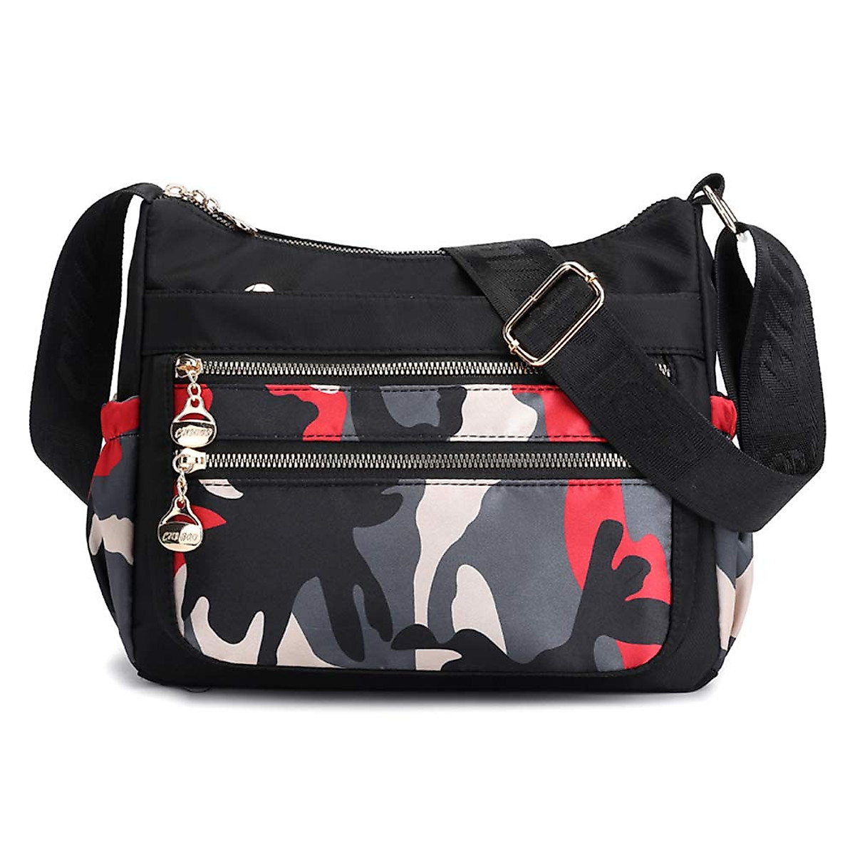 Collsants Small Nylon Crossbody Bag Everyday Purse for Women Travel Shoulder Bag Multi Pocket (mc)