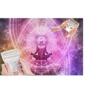 Kalimba Thumb Piano Rainbow Acrylic Kalimba Cute Kalimba 17 Keys Finger Piano Crystal Kalimba Hand Piano Marimba Instrument Sound Healing Instruments Meditation Instruments By SonicoTech (Rainbow)