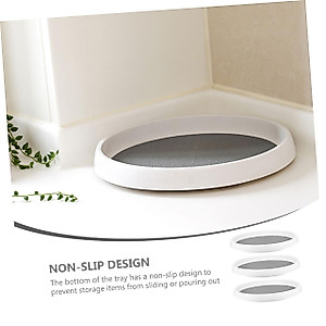 BESTOYARD 3pcs Rotating Tray Rotating Sundries Organizer Kitchen Turntable Organizer Rotating Cosmetic Tray Rack Round Tray Multi-Function Spice Tray Plastic Storage White Spinner to Rotate
