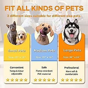 Outdoor Pet Heating Pads for Dogs, Safe Electric Cat Heating Pad with Timer, 6 Levels Adjustable Temperature Dog Cat Heated Bed Pad For Dog Cat House,Dog Heat Pad Outside with Removable Washable Cover