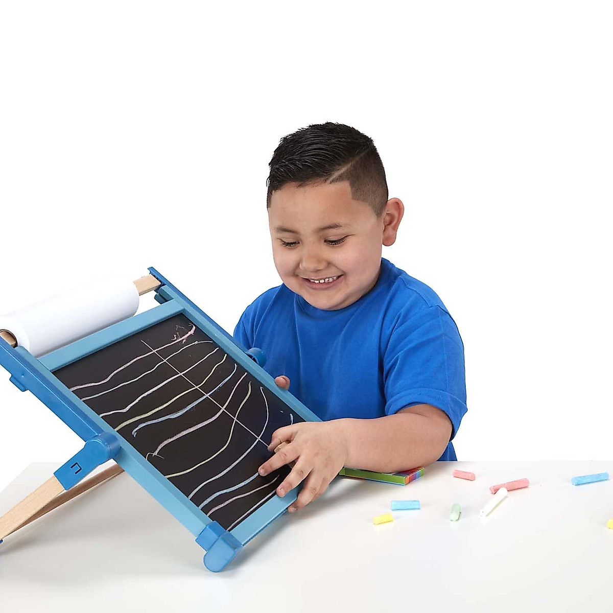 Melissa & Doug Wooden Double-Sided Tabletop Easel, Arts, Crafts, Pretend Play, 3+, Multicolor, 44.45 cm H x 52.705 cm W x 6.985 cm L