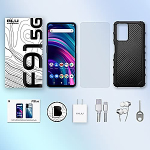 BLU F91 5G | 2022 | 3-Day Battery | Unlocked | 6.8” Full HD+ Display | 128/8GB | 48MP Quad Camera | NFC Capable | US Version | US Warranty | Sky Blue