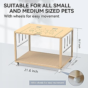 TWOCA Hamster Cages,Wooden Hamster Cage,Acrylic Hamster Cage,Hand-Carved Hamster cage,Suitable for Hamster/Chinchilla/Rabbit/Chicks