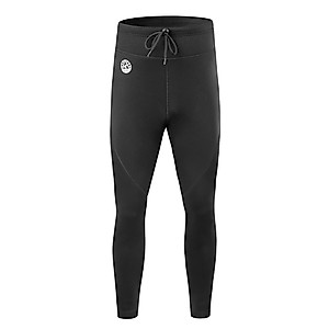 Men's Wetsuit Pants, 2mm Neoprene Long Pants for Surfing Kayaking Swimming Diving Canoeing (Black, L)