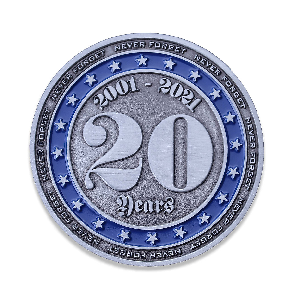 20 Years: Never Forget 9-11 Challenge Coin! 20 Years: Never Forget September 11th 2001. Limited Challenge Coin 2" Designed by Military Veterans
