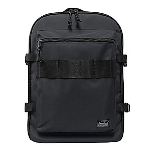 Rangeland Lightweight Travel Backpack Hiking Daypack Laptop Bookbag, 17L Carry-on Personal Item Weekender Overnight Bag Unisex, All Black