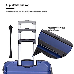 Tripcomp Luggage Sets Hardshell Travel Durable Suitcase Sets with Spinner Wheels TSA Lock, Carry-on,Luggage 3piece Set (20inch/24inch/28inch) (Blue)
