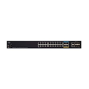 Cisco SG350X-24PD Stackable Managed Switch | 20 ports Gigabit | 4 Ports 2.5G Multigigabit | 375W PoE | 2 x 10G Combo + 2 x SFP+ | Limited Lifetime Protection (SG350X-24PD-K9-NA)