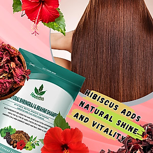 Havintha Natural Shampoo for Hair with Amla Reetha Shikakai Methidana Hibiscus Bhringraj Brahmi and Flax Seed Powder, 227gm