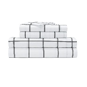 Serta Simply Clean Fluffy 5 Piece Hypoallergenic Reversible Bed in a Bag, Twin/Twin XL, Navy