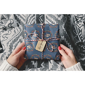 Shark Wreath Christmas Wrapping Paper, Christmas Holiday Gift Wrap, Ocean Animal Theme Party Decor (20 inch x 30 inch sheet)