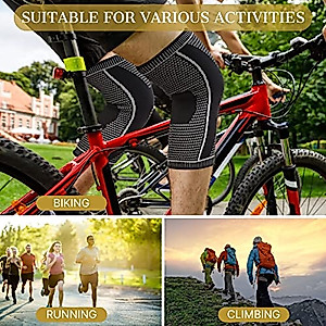 Crethinkaty Knee Brace wth Patella Gel Pads and Side Stabilizers, Professional Compression Knee Sleeves for Meniscus Tear/Arthritis Pain/Ligament Pain/Tendon Injury/Joint Pain/Sport