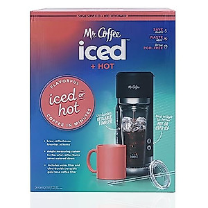 Mr. Coffee Iced Coffee Maker, Single Serve Hot and Cold Coffee Maker with 22 ounce Reusable Tumbler, Filter and Wholesalehome Cloth