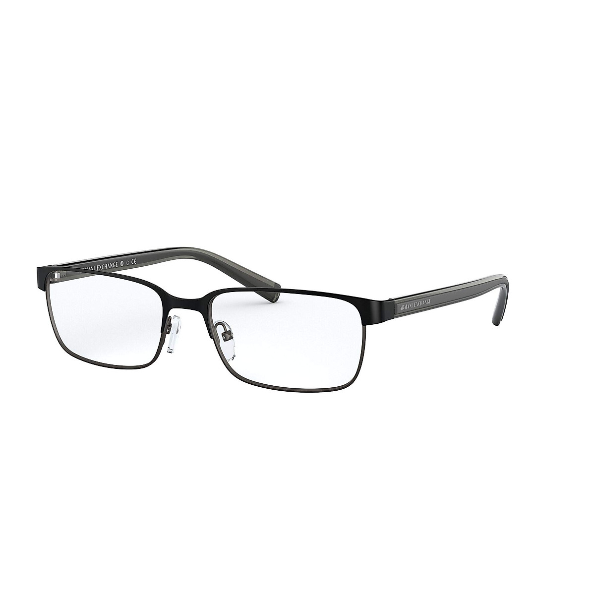 A|X ARMANI EXCHANGE Men's AX1042 Rectangular Prescription Eyewear Frames, Matte Black/Demo Lens, 56 mm