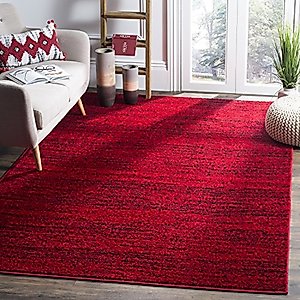 SAFAVIEH Adirondack Collection Area Rug - 6' x 9', Red & Black, Modern Abstract Design, Non-Shedding & Easy Care, Ideal for High Traffic Areas in Living Room, Bedroom (ADR117F)