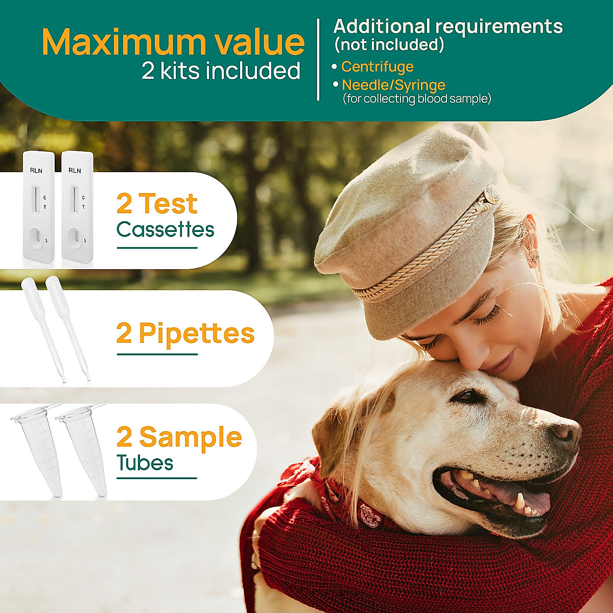 Dog Pregnancy Test for Breeders - Accurate Results and Clear Instructions - Blood Test with Additional Requirements, Check Product Details Before Purchase - at Home Canine Pregnancy Test Kit - 2-Pack