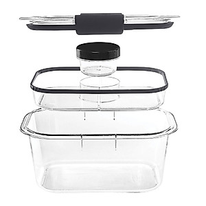 Rubbermaid Brilliance Food Storage Salad Container, Medium Deep, 4.7 Cup, Clear