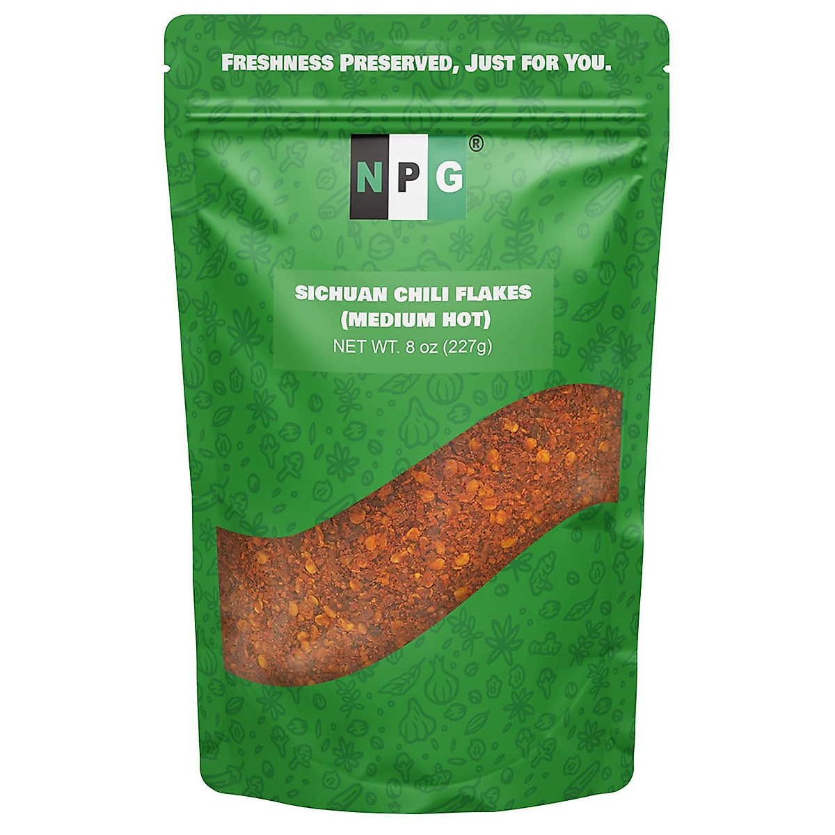 NPG Authentic Sichuan Chili Flakes 8 Ounces, Medium Hot, Szechuan Crushed Red Pepper Flakes Bulk, Essential Spice Seasoning for Making Kimchi, Chili Oil, Stir-fry, Pizza, Salads, and Tacos