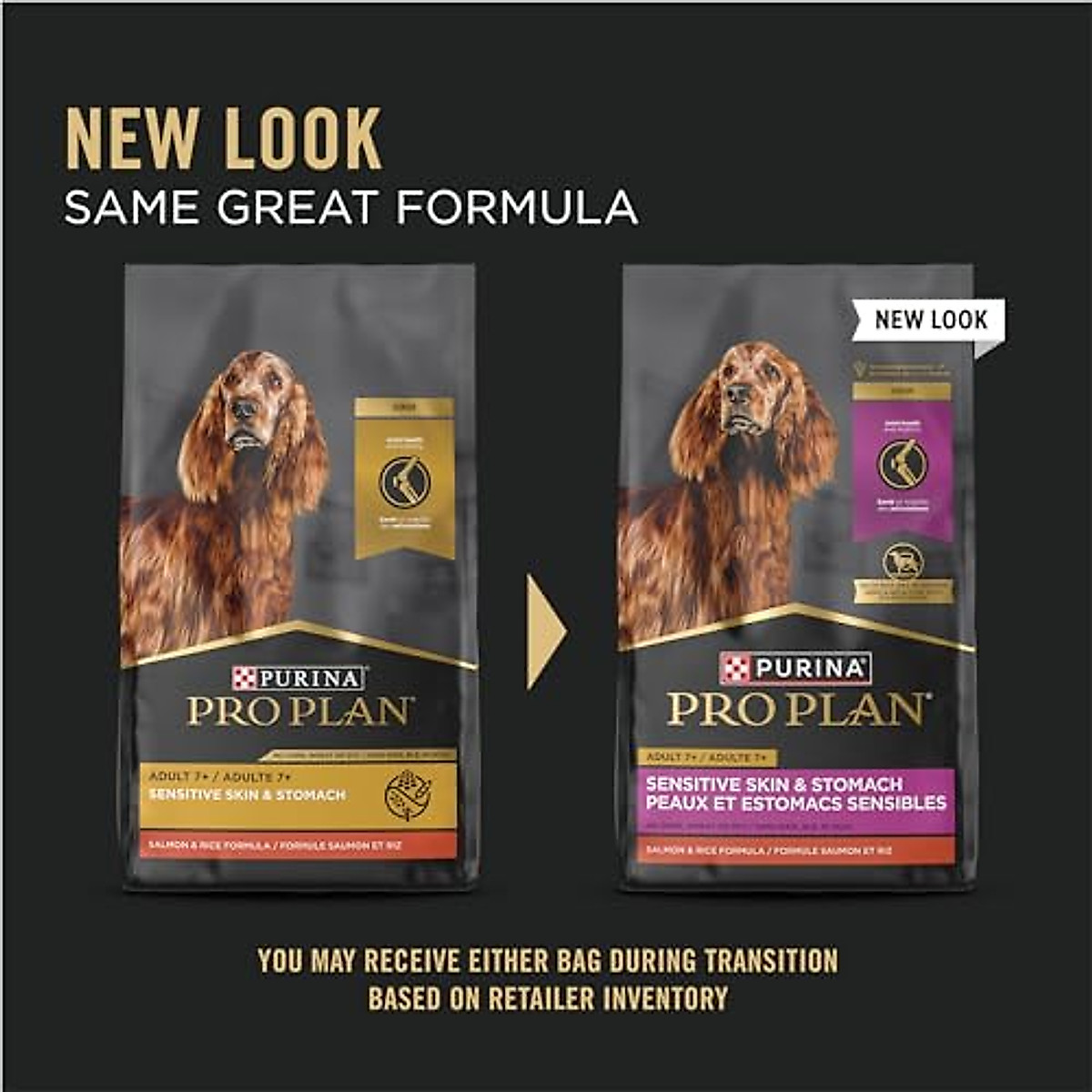 Purina Pro Plan Sensitive Skin and Stomach Dry Dog Food Senior Adult 7 Plus Salmon and Rice Formula - 16 lb. Bag