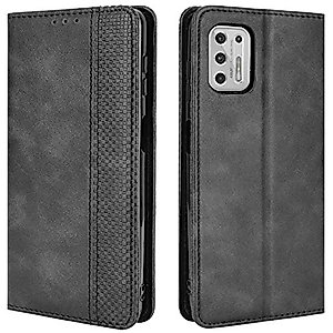 HualuBro Motorola Moto G Stylus 2021 Case, Retro PU Leather Full Body Shockproof Wallet Flip Case Cover with Card Slot Holder and Magnetic Closure for Motorola Moto G Stylus 2021 Phone Case (Black)