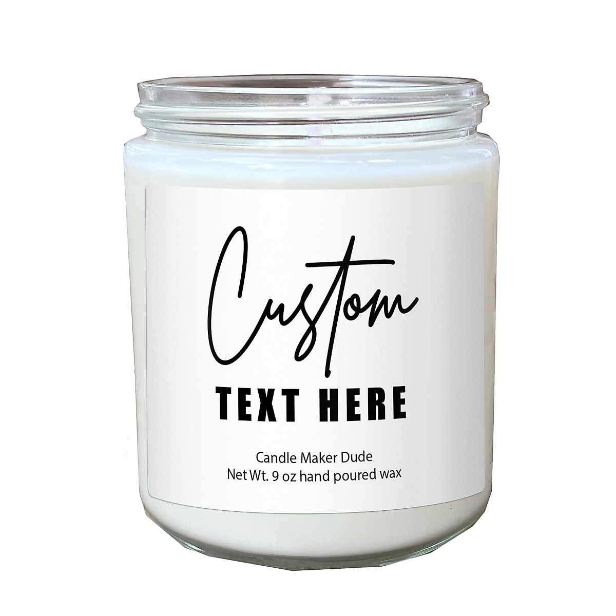 Candle Maker Dude Personalized Gifts Custom Candle - 40+ Scents, Perfect for Birthday, Christmas, Valentine’s Day, Funny Gag Gifts, Unique Gifts for Women And Men (White Label)