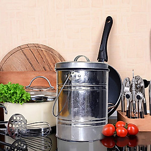 Kitchen Compost Bin Stainless Steel Gallon Kitchen Countertop Trash Bucket for Food Scraps Waste Pail with Inner Composter